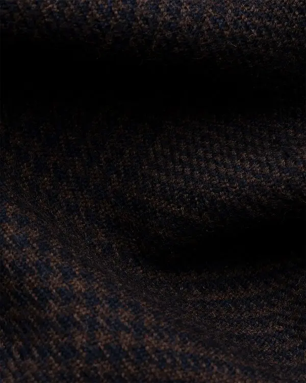 Eton Check Merino Wool Scarf - Medium Brown