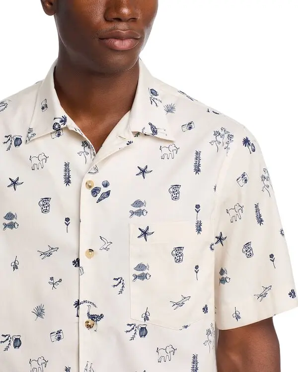 Paul Smith Printed Short Sleeved Casual Fit Button Down Shirt