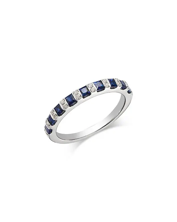 Bloomingdale'S Sapphire And Diamond Band Ring - Blue/white