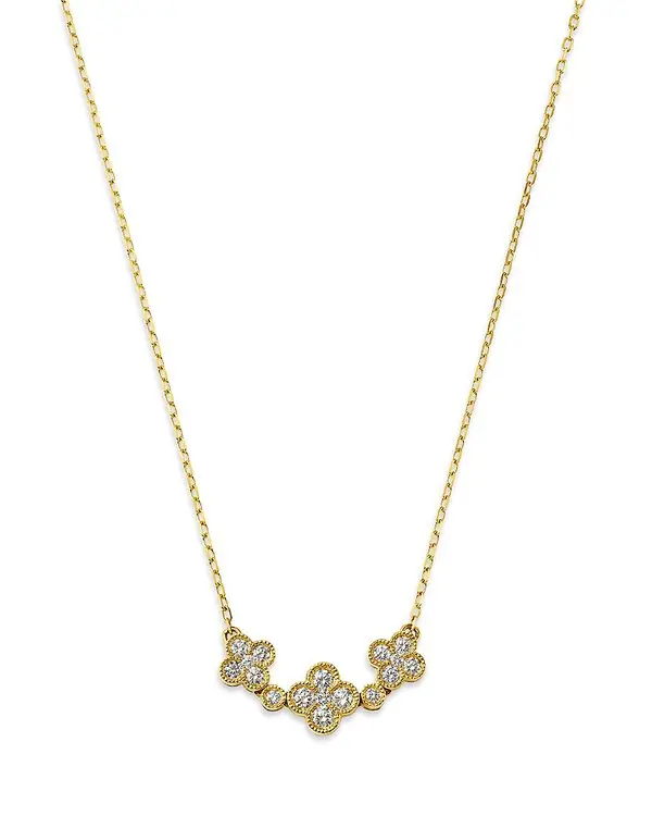 Bloomingdale'S Diamond Clover Necklace - Gold
