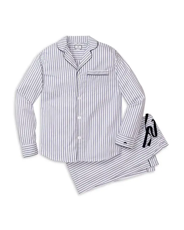 PETITE PLUME Navy French Ticking Pajama Set