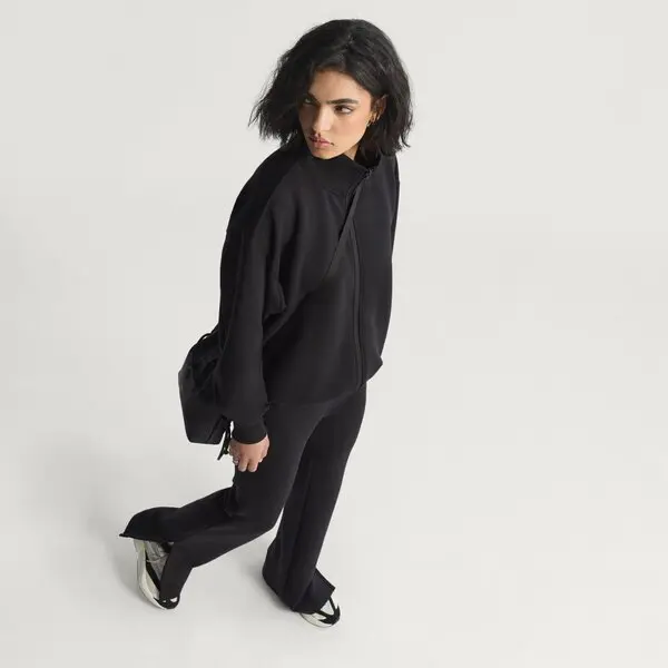 Adidas Soft Lux Loose Full-zip Top - Black