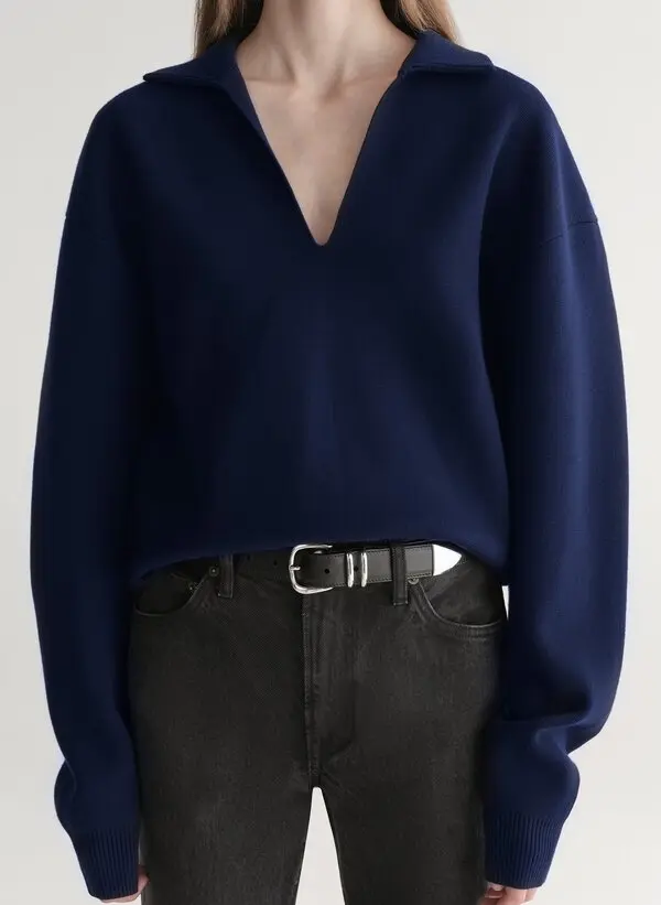 A.L.C. Timmy Polo Sweater - Navy