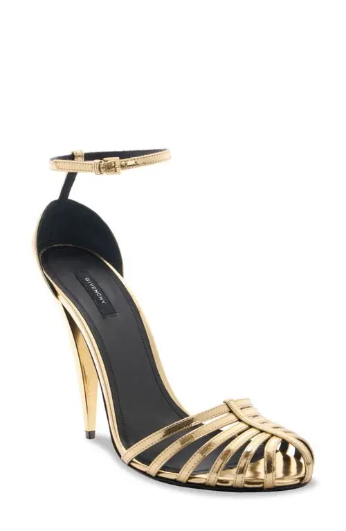 Givenchy Metallic Cage Sandal - Metallic Gold