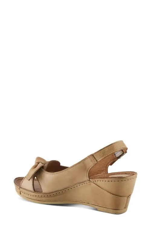 SPRING STEP SHOES Chassidy Wedge Sandal - Tan
