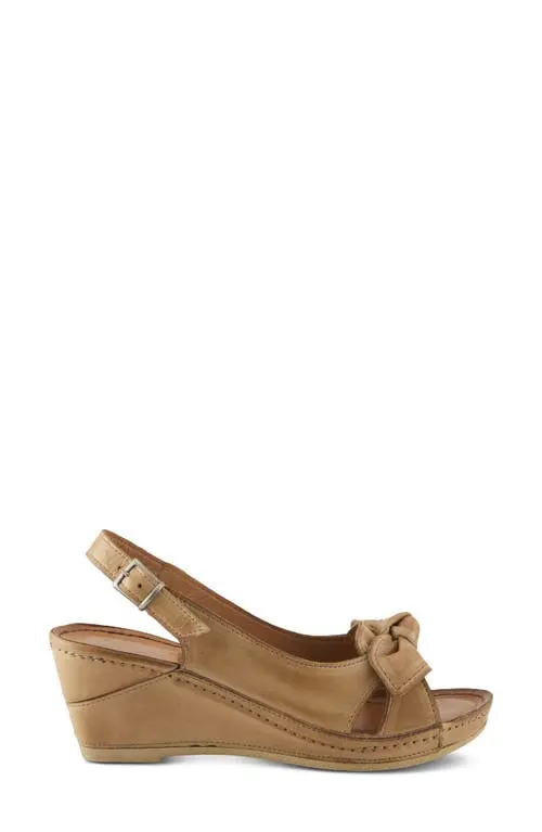 SPRING STEP SHOES Chassidy Wedge Sandal - Tan