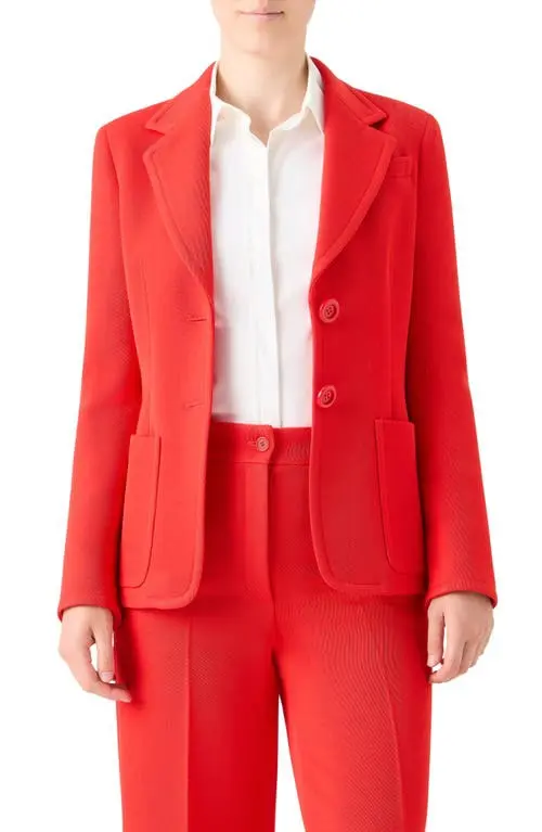 Akris Wool Gabardine Blazer - Bright Red