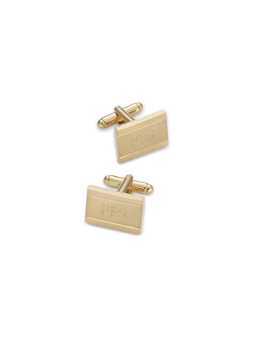 PAUL FREDRICK Engravable Cufflinks - Gold