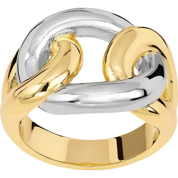 ATHRA LUXE Sculpted Link Ring - Silver