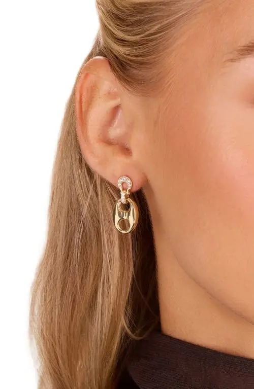 ATHRA LUXE Pavé Horsebit Drop Earrings