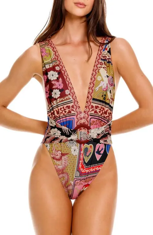 Agua Bendita Ina Printed One-piece Swimsuit - Red Multi