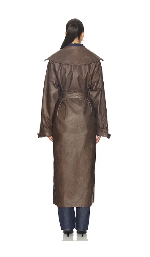 Superdown Astra Faux Leather Trench