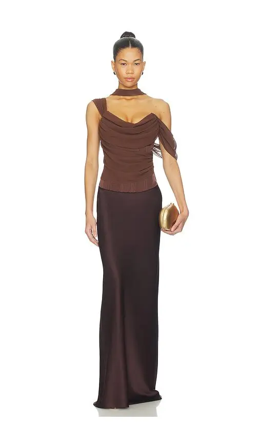 Lpa Adara Corset Top One Shoulder - Brown