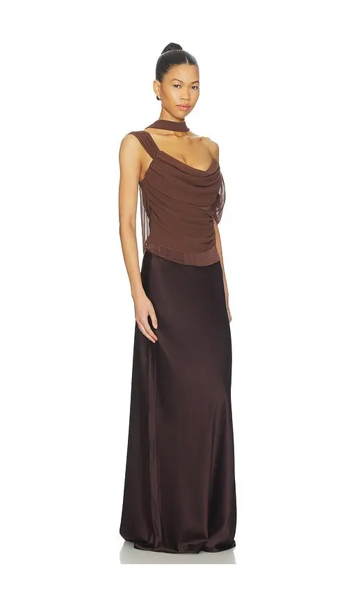 Lpa Adara Corset Top One Shoulder - Brown