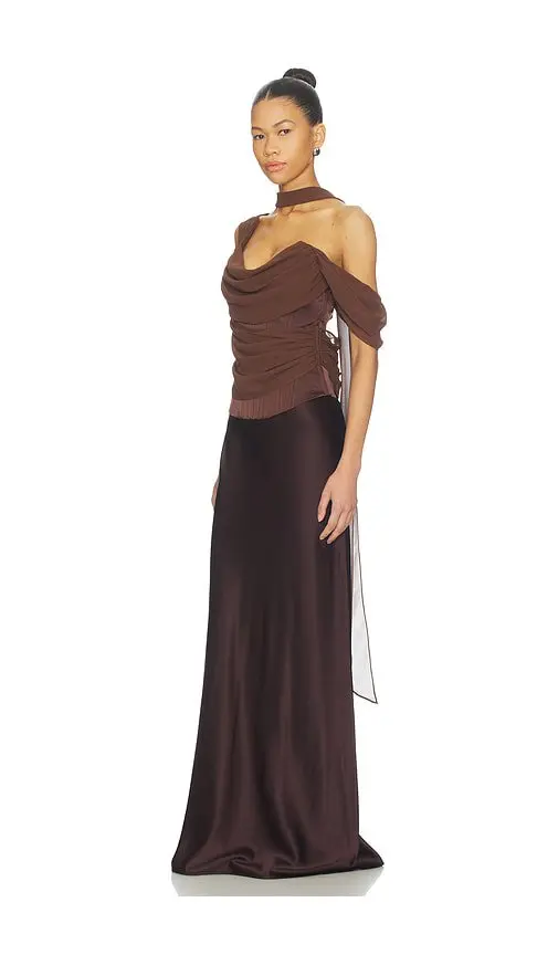 Lpa Adara Corset Top One Shoulder - Brown