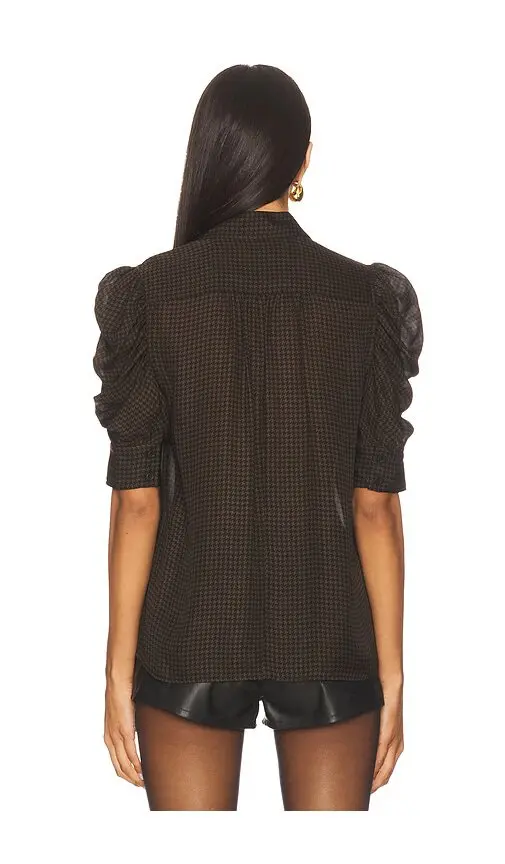 FRAME Houndstooth Gillian Top - Americano Multi