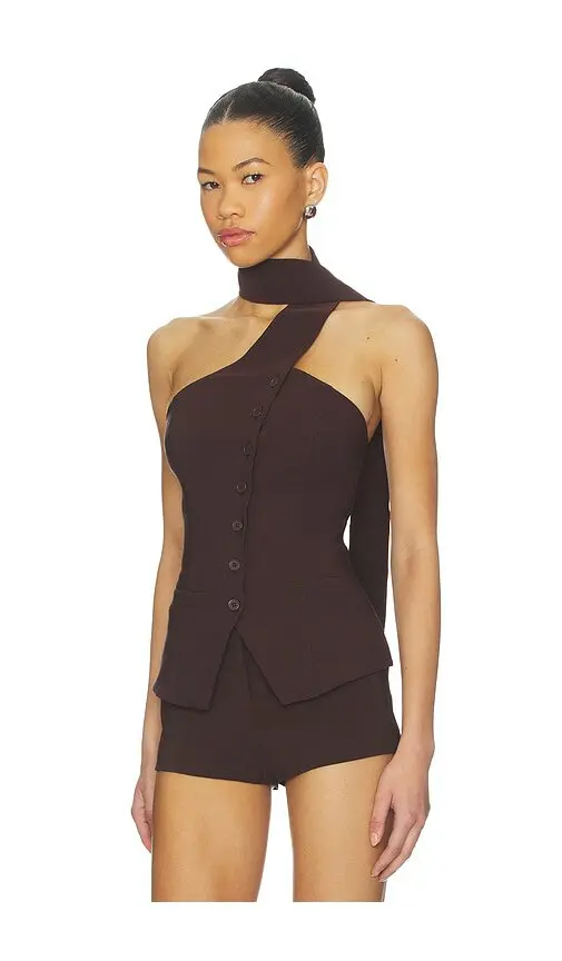 ALL THE WAYS Courtney Halter Neck Top - Brown