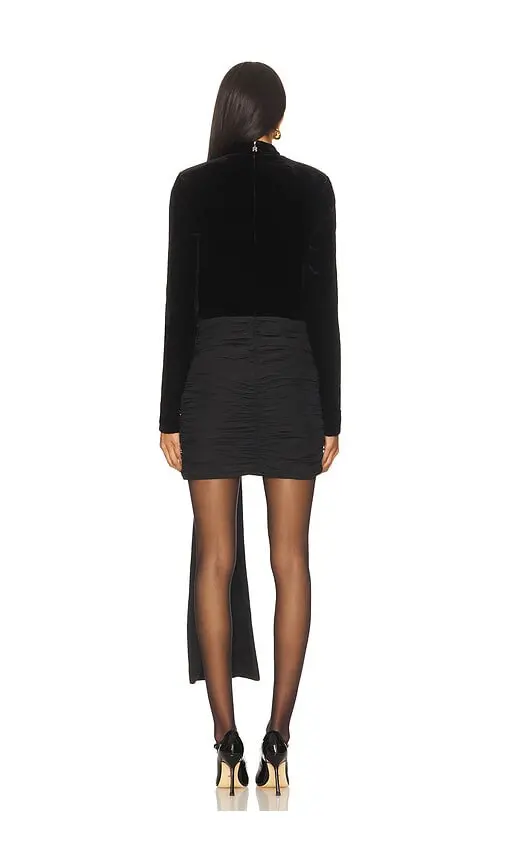 ROTATE BY BIRGER CHRISTENSEN Velvet Bow Mini Dress