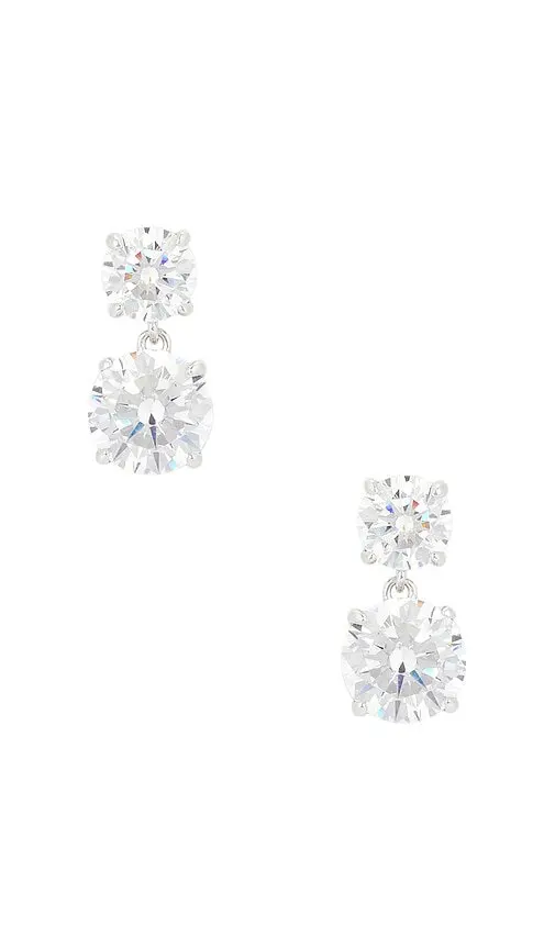 Shashi Solitaire Drop Earrings - Silver