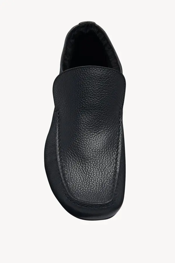 THE ROW Leo Loafer In Leather And Shearling - Black