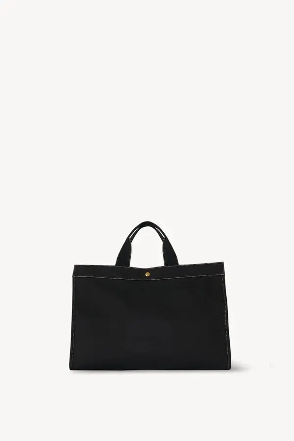 THE ROW Sisal Shopper In Cotton - Black