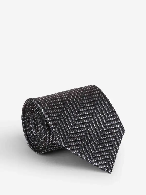 TOM FORD Textured Standard Neck Tie - Grey
