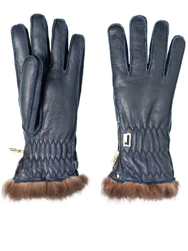 RESTELLI Peccary Opossum Gloves - Blue