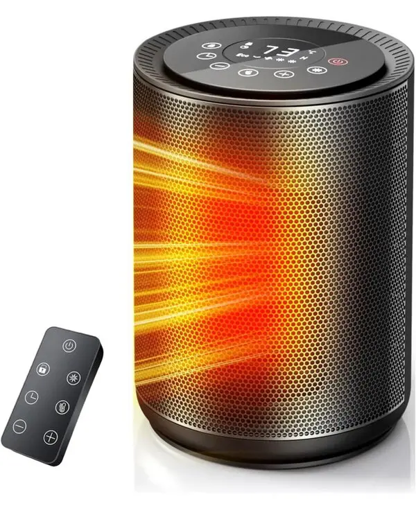 COWSAR Small Electric Space Heater With Thermostat & Remote