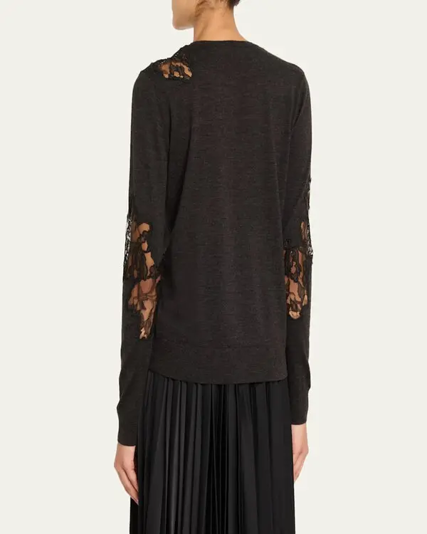 JASON WU Lace-inset Merino Wool Sweater