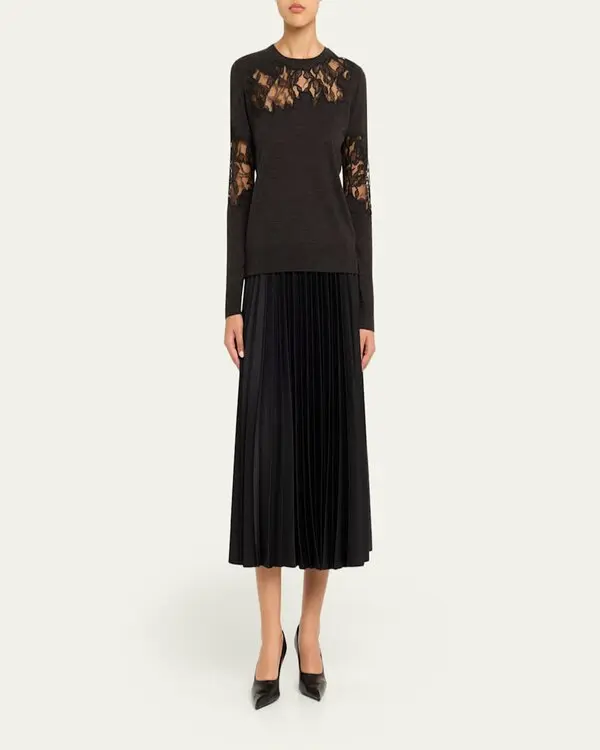 JASON WU Lace-inset Merino Wool Sweater