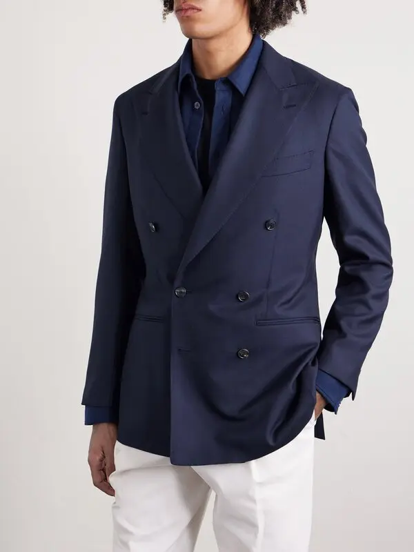 SAMAN AMEL Double-breasted Wool Suit Jacket