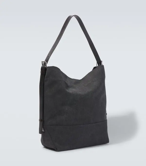 LEMAIRE Canvas Tote Bag With Leather Trim