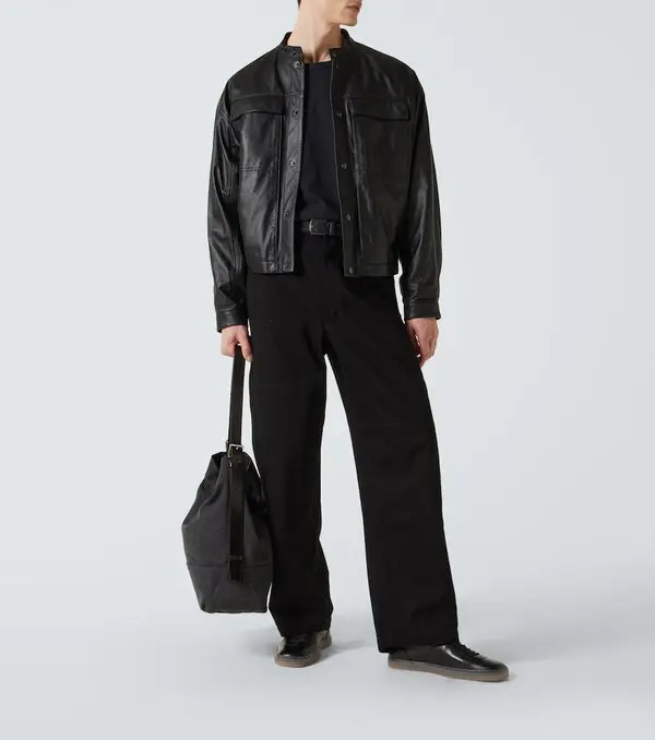 LEMAIRE Canvas Tote Bag With Leather Trim