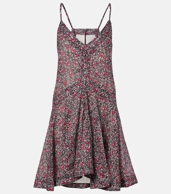 MARANT ETOILE Danielle Floral Cotton Voile Minidress - Black