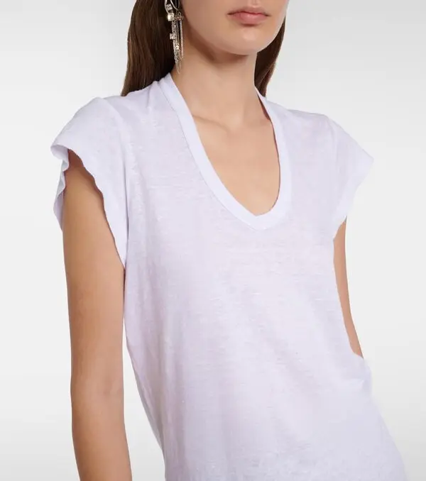 MARANT ETOILE Zankou Linen T-shirt - White