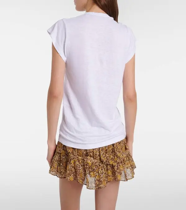 MARANT ETOILE Zankou Linen T-shirt - White