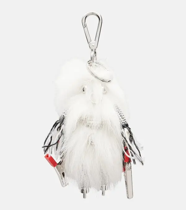 Prada Rufus Stainless Steel Keychain - White
