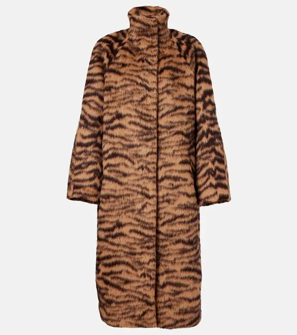 Alaïa Wool-blend Jacquard Coat - Brown