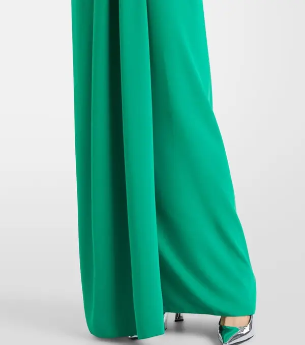 Johanna Ortiz Cutout Gathered Maxi Dress - Green