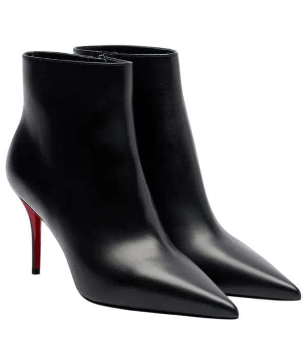 CHRISTIAN LOUBOUTIN Miss Z 80 Leather Ankle Boots - Black