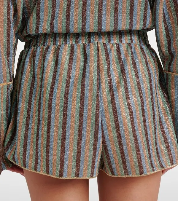 Oseree Lumière Striped Metallic Shorts - Multicoloured