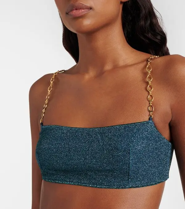 Oseree Lumiere O Chain Lamé Bikini