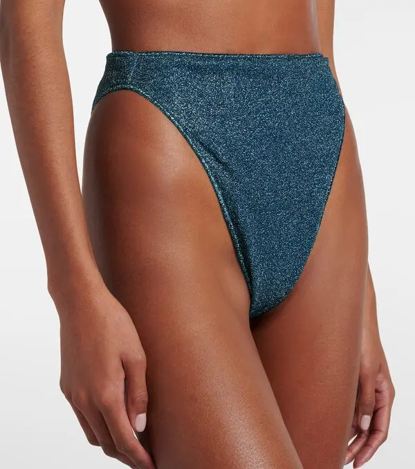 Oseree Lumiere O Chain Lamé Bikini