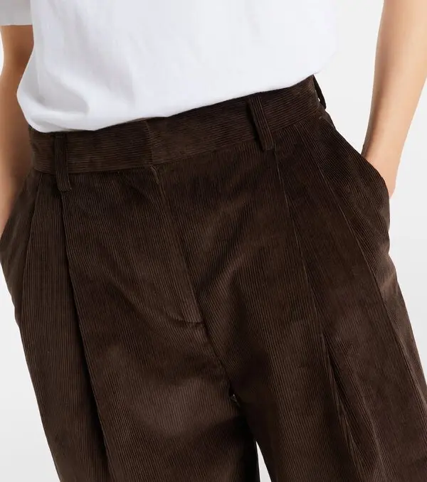 TOTEME Cotton Corduroy Wide-leg Pants - Brown