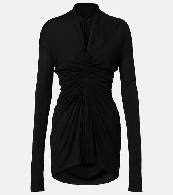 Rick Owens Gathered Minidress - Black