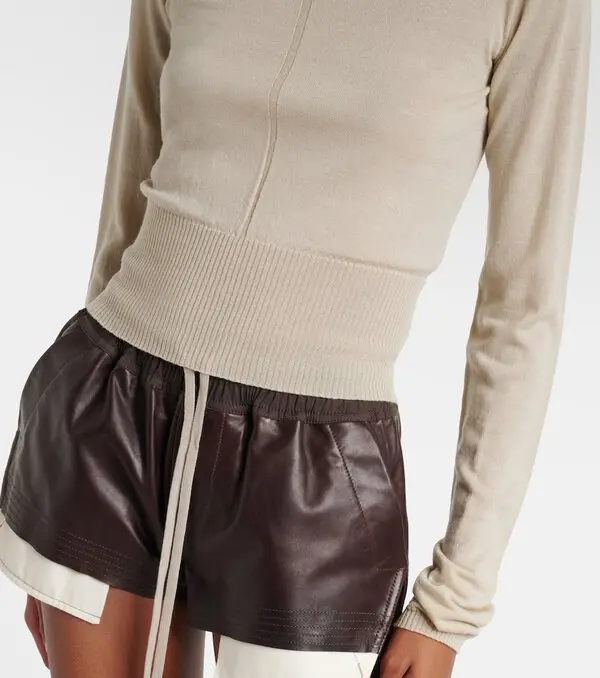 Rick Owens Cutout Virgin Wool Top - Beige