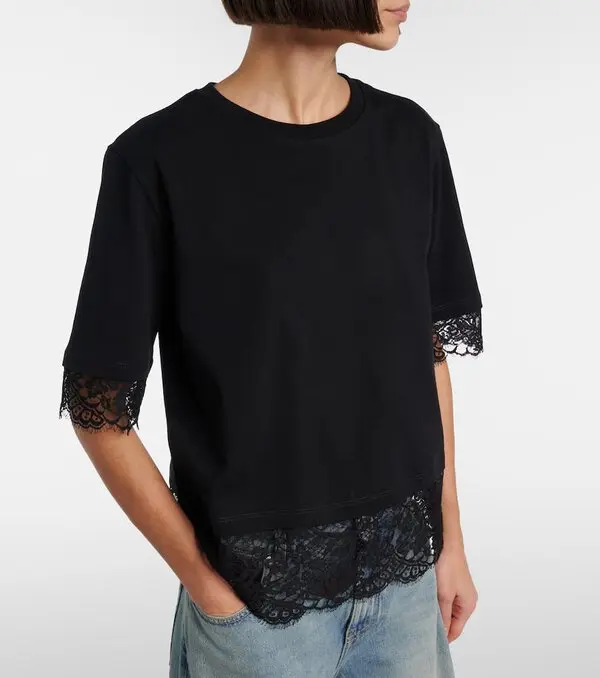 Alexander McQueen Cotton Lace T-shirt