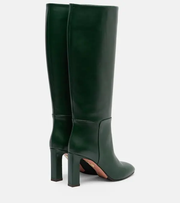 AQUAZZURA Sellier 85 Leather Knee-high Boots - Green