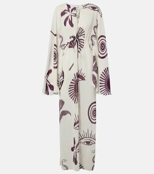 CALA DE LA CRUZ Printed Maxi Dress - White