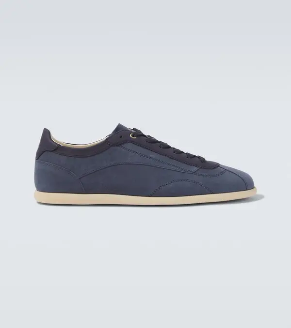 Brunello Cucinelli Leather Lace Up Sneakers - Blue